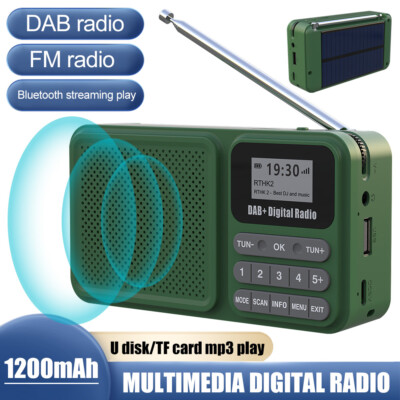 Portable Radio DAB DAB+ Digital FM Radio Rechargeable Battery with USB ...