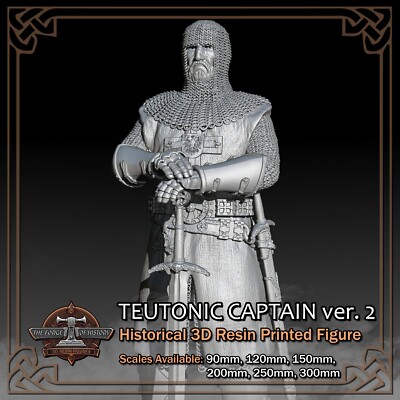 Teutonic Knight Captain - Scale 1/18 to 1/6 - 3D Resin Printed Figure ...