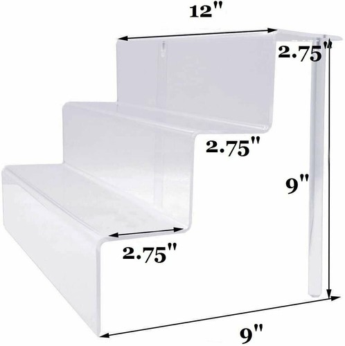 888 Display Three-Tier Acrylic Step Display Ultra Clear and Versatile ...