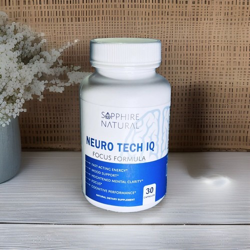 Sapphire Natural Neuro Tech IQ Focus Formula 30 Capsules/505mg/Expires ...