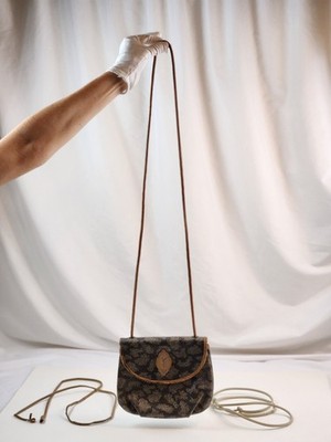 Authentic Yves Saint Laurent Leather Shoulder Bag YSL Gray Beige ...