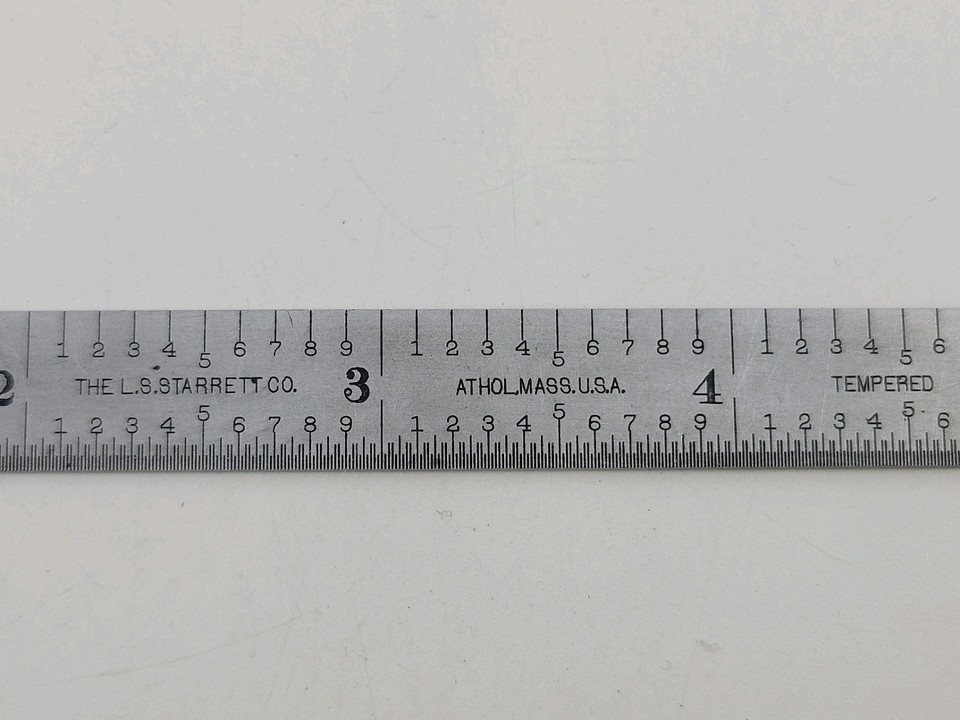 L.S. Starrett Machinist Rule Scale 6" No. C305R Tempered Light Use USA ...