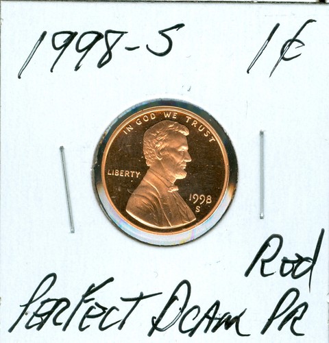 1998 S LINCOLN CENT PERFECT ULTRA FINEST PROOF ULTRA DCAM 90 CENTS ...