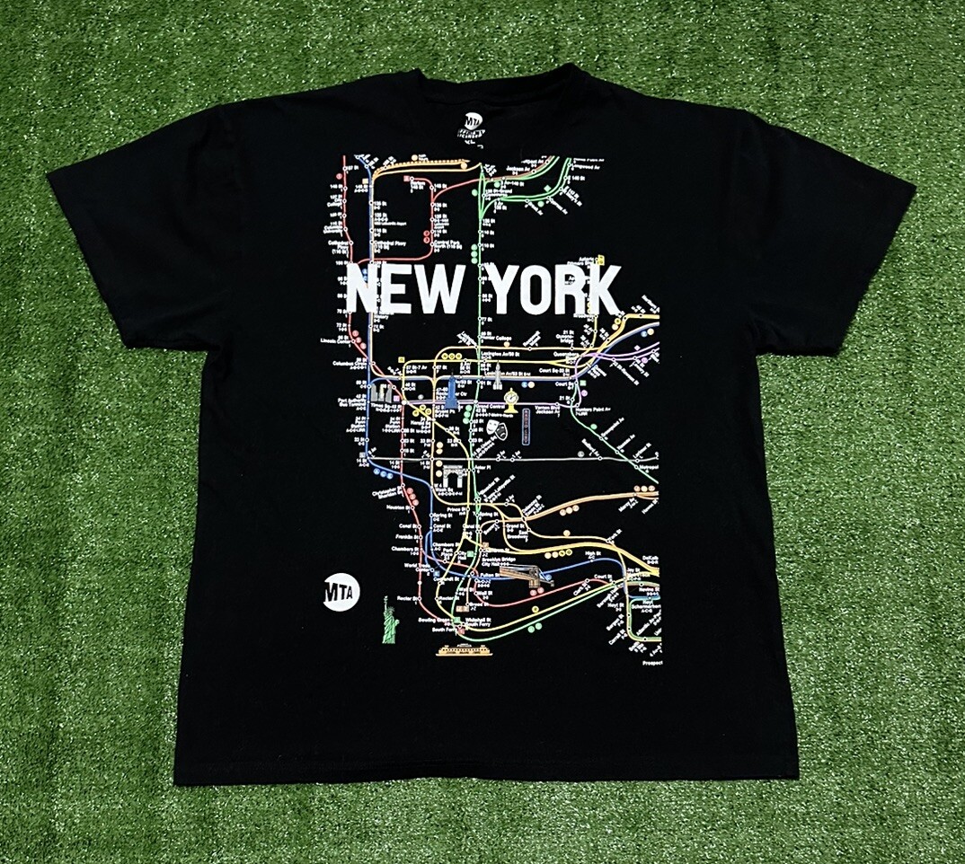 MTA NYC New York City Manhattan Subway Map Black T Sh… - Gem