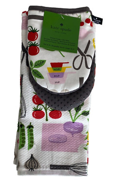Kate Spade Kitchen Towels & Oven Mitts Mini 4 Piece Set Vegetable ...