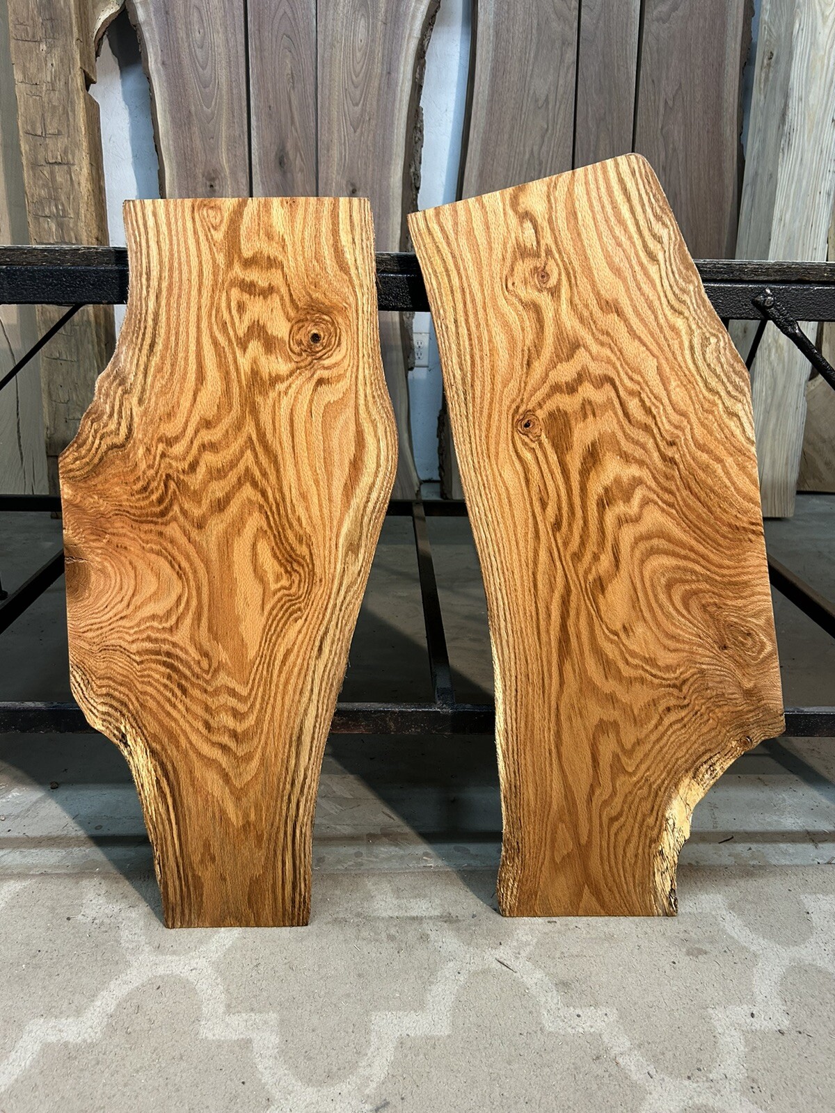 2 Pack Live Edge Oak Wood Slabs / Figured Oak / Kiln Dried Oak Lumber ...