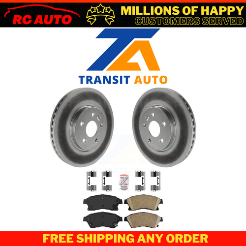 Front Coated Brake Rotors Integrally Molded Pad Kit For 13-14 Chevrolet ...