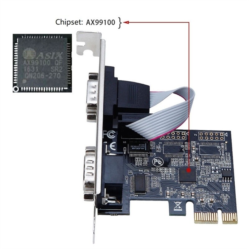 AX99100 RS232 Serial Parallel Port DB25 25Pin PCIE Card PCI-E Converter ...