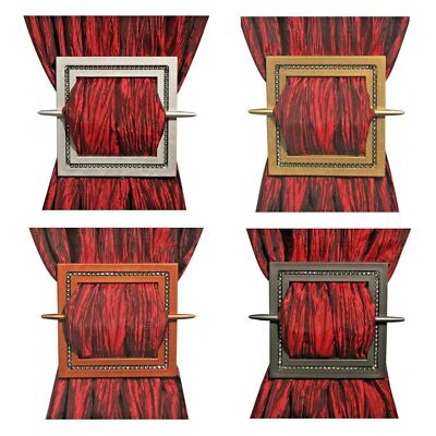 Curtain Holdback Decorative Tieback Shining Square 6x6 Bronze Gold ...
