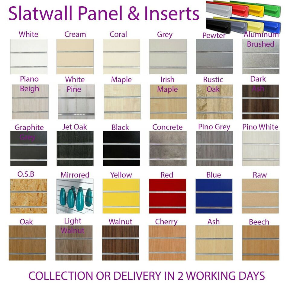 Slat Wall Panel Size 2400mmx1200mm 30 different colour UK Made | eBay UK