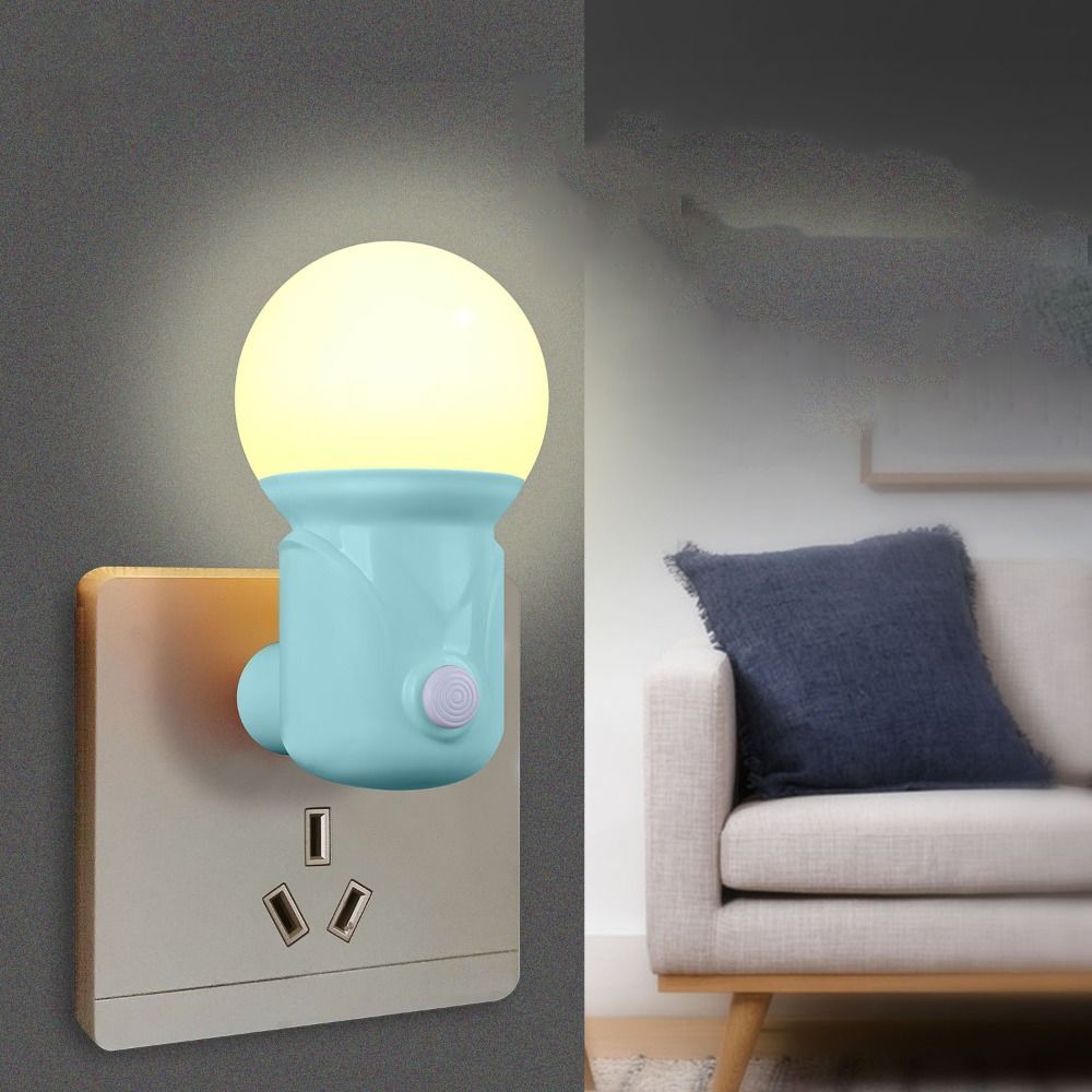 2pcs Cute Energy Saving Bedroom LED Sleep Light Socket Lamps Plug-in ...