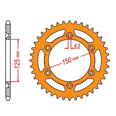 MTX Rear Sprocket 48T Orange for KTM 690 ENDURO R 2021 >520 | eBay ...
