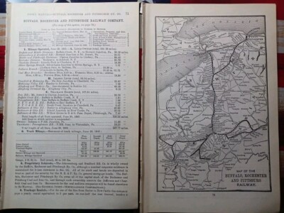 1906 Train Route Map + Report BUFFALO ROCHESTER & PITTSBURGH RAILROAD ...