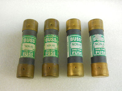 BUSSMANN NON40 40A 250V ONE TIME FUSE NON-40 SET OF 4 NEW CONDITION NO ...