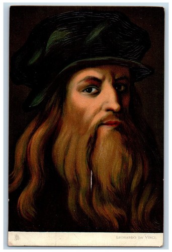 Leonard Da Vinci Postcard Great Artist Gifted Mathematician Oilette ...