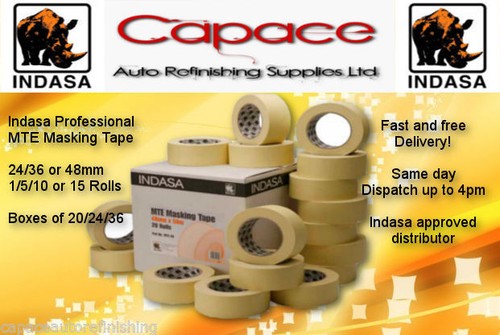 Indasa MTE Low Tack High Quality Masking Tape 24/36/48/72MM x 50m ...