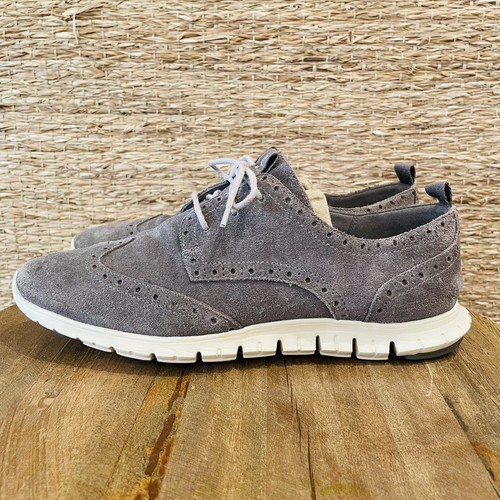Cole Haan Zerogrand W03432 Gray Suede Wingtip Casual Oxfords Women's ...