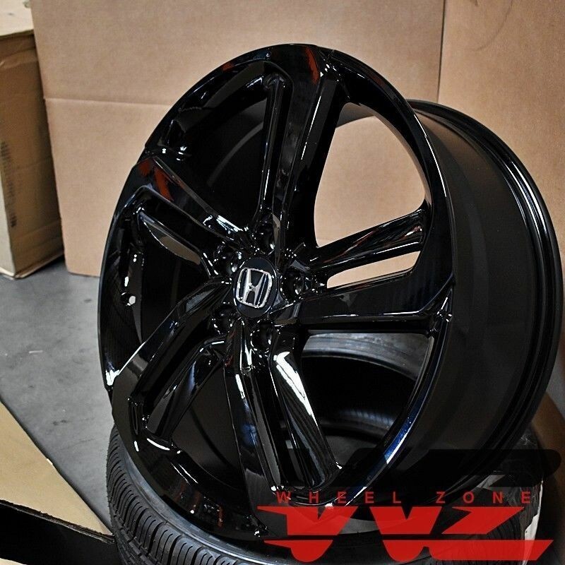 20" Gloss Black Wheels Fits Honda Accord Ex Lx Civic 20x8.0 5x114.3 Set ...