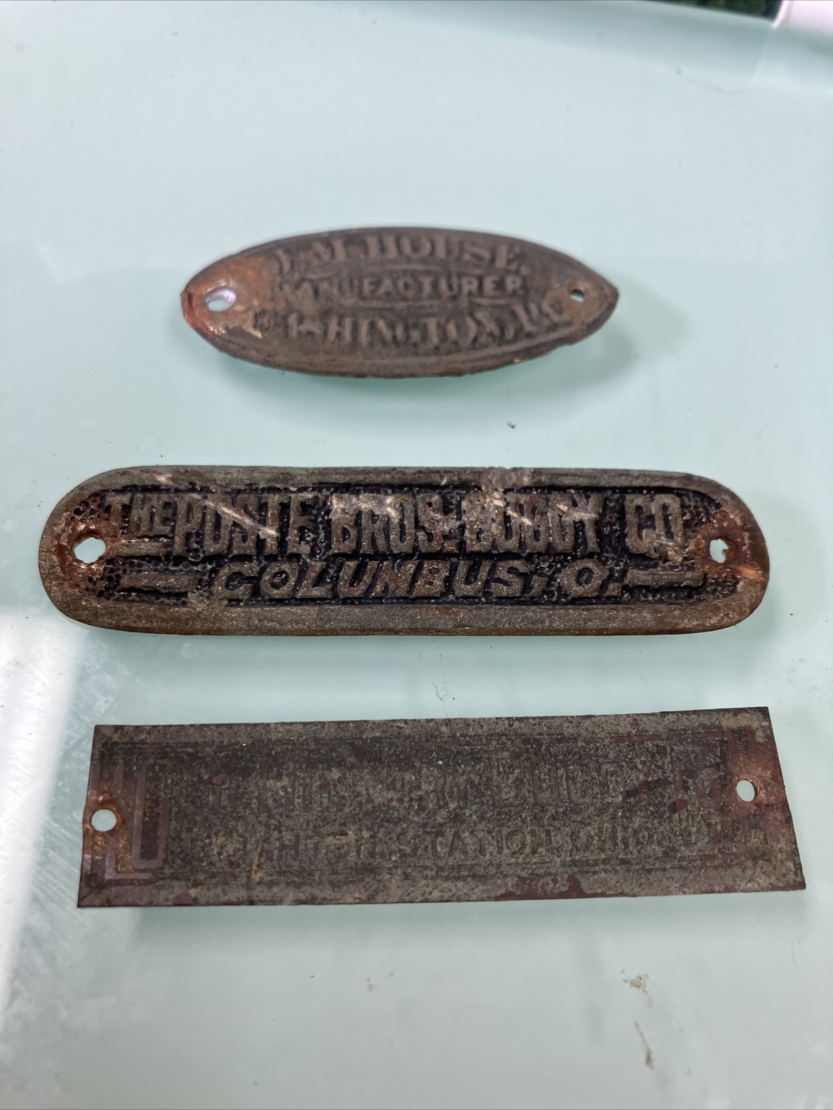 Lot Of Three 1800’s Buggy Tags Poste Bros Old Hickory J M House Ohio PA ...