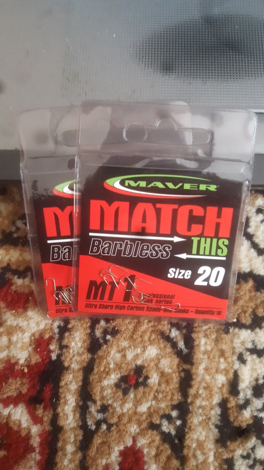 Maver match this MT1 barbless spade hooks - size 20, 2 packs (new other RS) | eBay UK