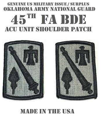 LOT OF 2 US MILITARY PATCH PATCHES UNIFORM ARMY ACU 45TH FA BDE ARTY ...