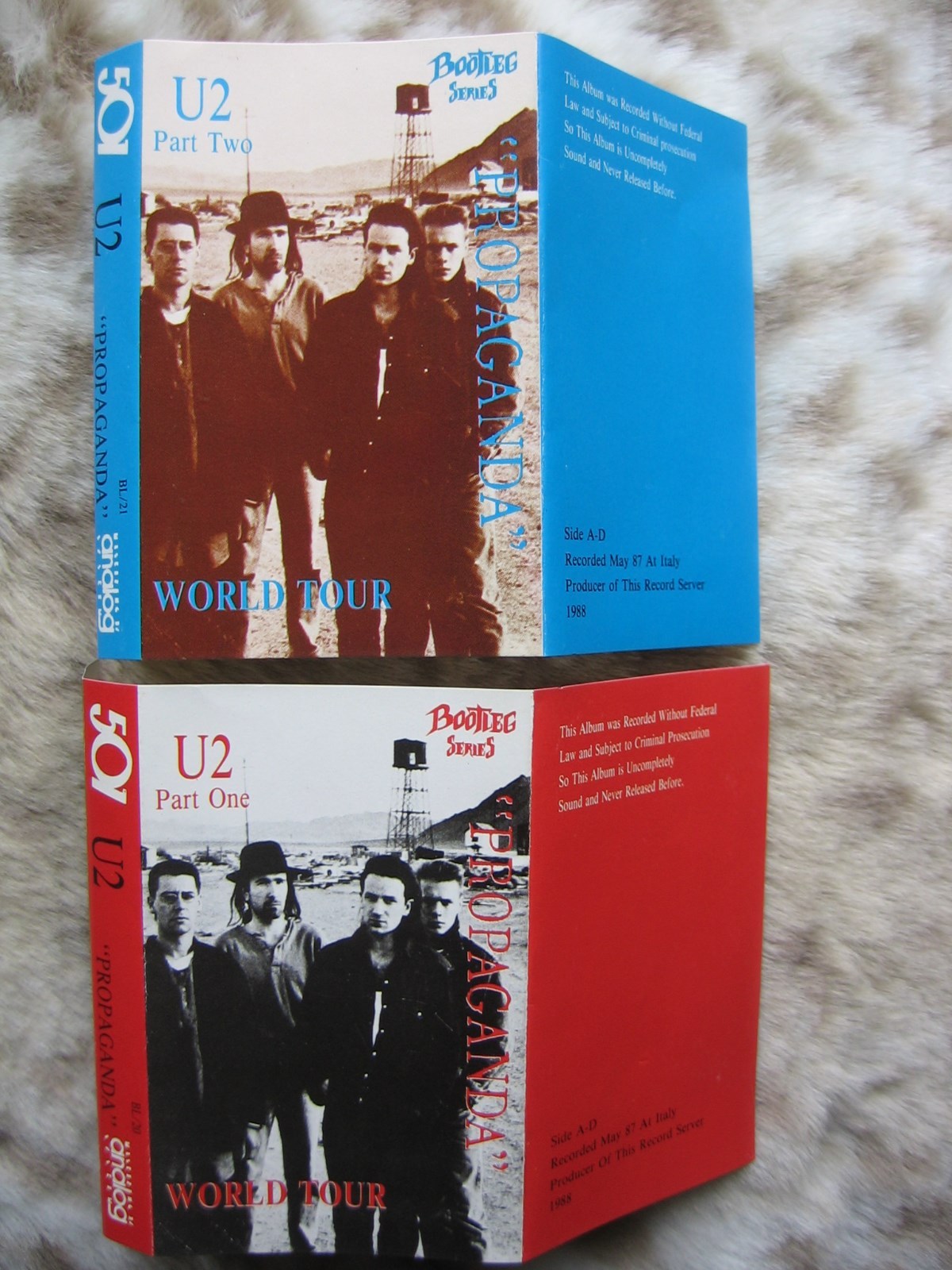U2 Propaganda LIVE World Tour Rome Italy 1987 2 x Cassette NEVER PLAYED ...