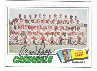 VERN RAPP 1977 TOPPS AUTOGRAPHED SIGNED # 183 ST. LOUIS CARDINALS ...