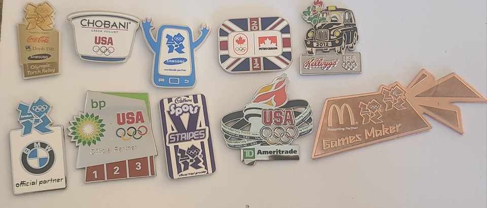 2012 London Olympics Sponsor Pins! Group Of 10 Olympic Pins | eBay