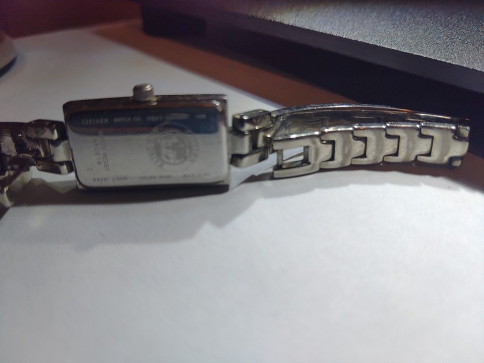 Ladies Citizen Eco-Drive Black Dial Crystal Stainless Bangle Watch | eBay