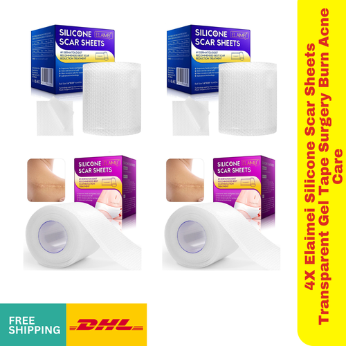 4X Elaimei Silicone Scar Sheets Transparent Gel Tape Surgery Burn Acne ...