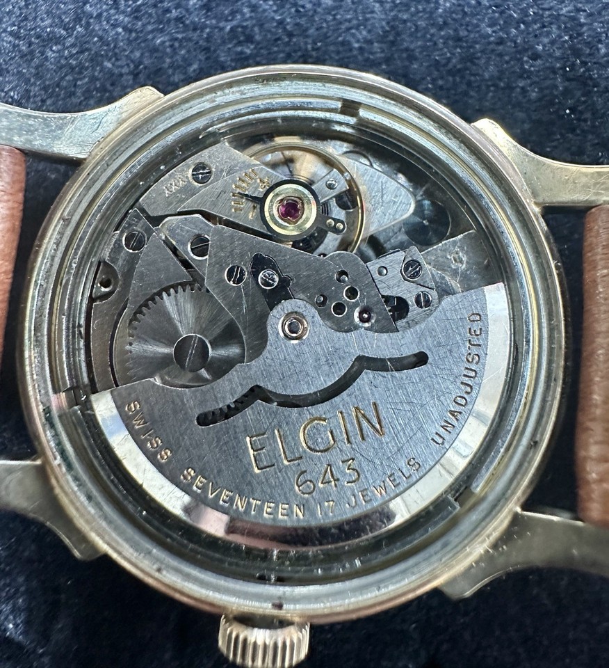 Elgin Self Winding Shockmaster 10k GF Gold Filled 33mm 17 Jewel ...