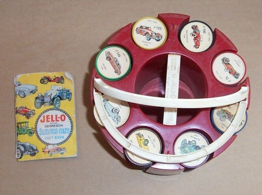 VINTAGE 1960'S JELLO CAR AUTOMOBILE COMPLETE COIN SET IN RED HOLDER ...