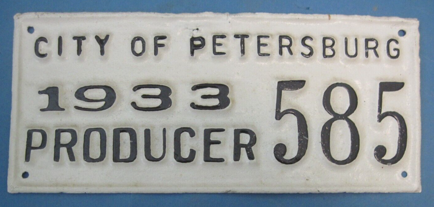 1933 Petersburg Virginia Producer license plate | eBay