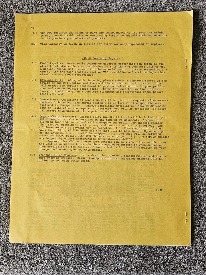 TEN-TEC REMOTE VFO MODEL 243 with OWNER'S MANUAL | eBay