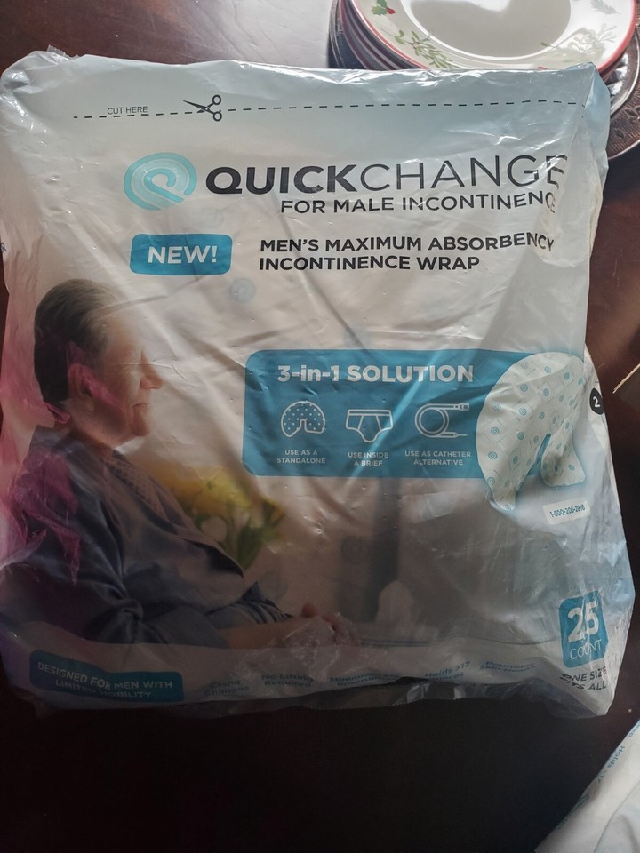 QuickChange Male Incontinence Urine Management Wrap 25 Count Sealed | eBay