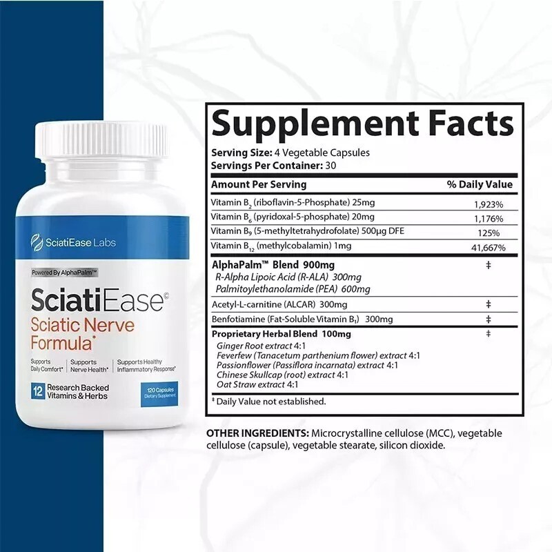 5Pcs SciatiEase Labs Sciati Ease Sciatic Nerve Formula 120 Capsules Exp ...