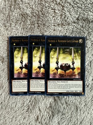 Number 4: Numeron Gate Catvari x3 Yu-Gi-Oh! BLAR-EN025 1st Ultra Rare ...