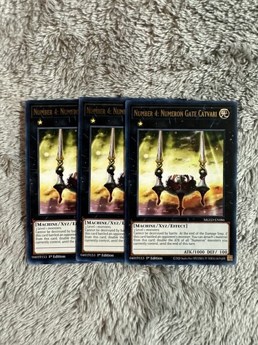 Number 4: Numeron Gate Catvari x3 Yu-Gi-Oh! BLAR-EN025 1st Ultra Rare ...