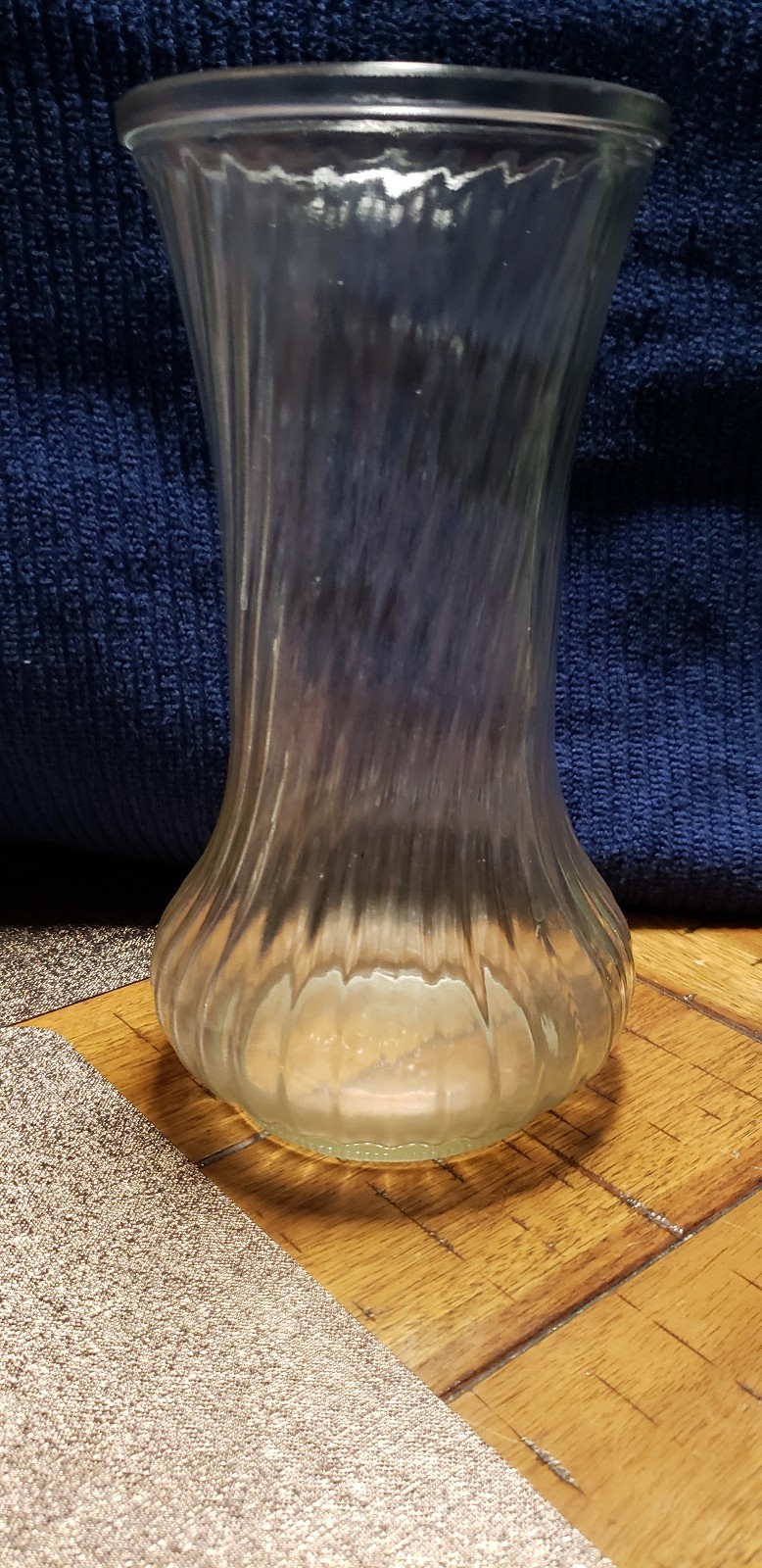 Vintage Hoosier Glass, Clear Glass Vase #4082 4090 Spiral Ribbed 8-1/2 ...