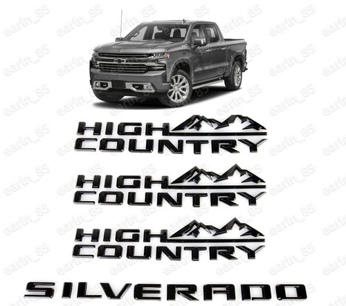 2019 - 2022 Chevrolet Silverado High Country Emblem Badge Kit OEM Gloss ...