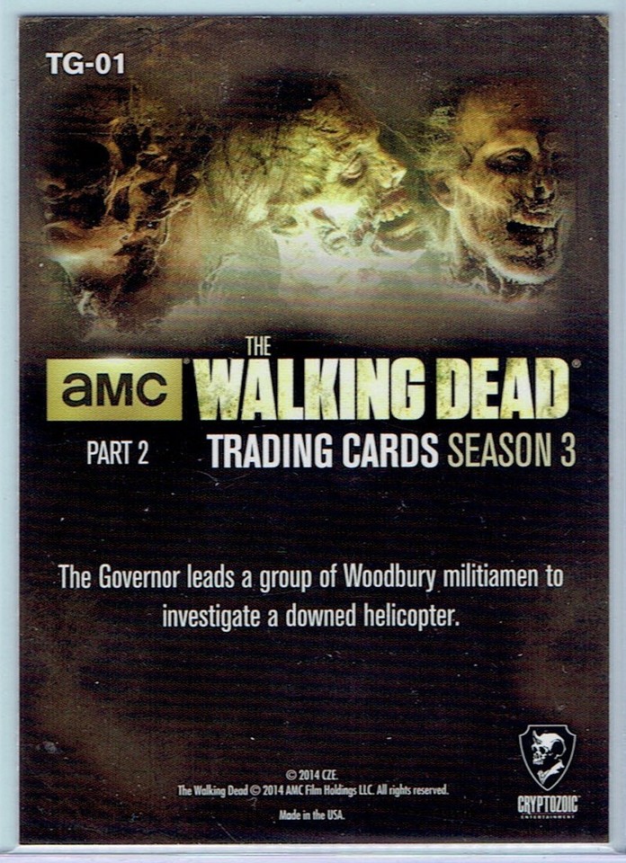 2014 Cryptozoic TWD Season Three Part 2 The Governor #TG1 A Man with ...