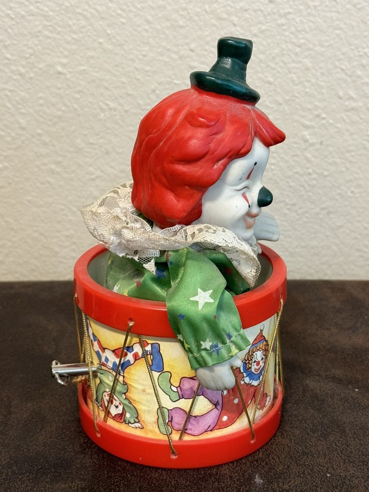 Clown Music Box Wind Up Musical Rotating Resin Figurine Collectible ...