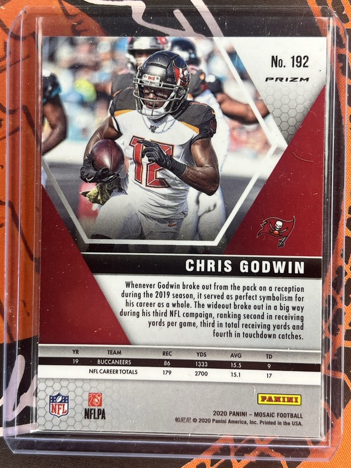 2020 Panini Mosaic #192 Chris Godwin Green Prizm Tampa Bay Buccaneers ...