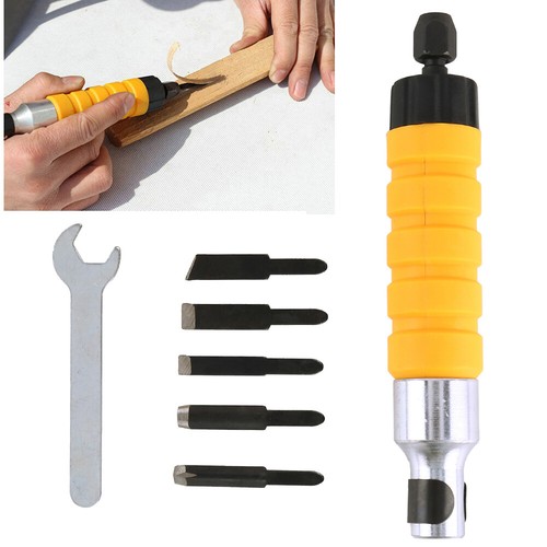 7PCS Chisel Power Wood Carving Tools Woodworking Spanner Electric ...