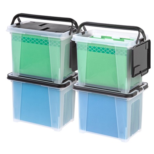 IRIS USA File Box File Organizer w/ Wing Lid for Letter/Legal File ...
