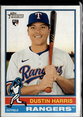 2025 Topps Heritage Baseball #114 Dustin Harris, Texas Rangers RC | eBay