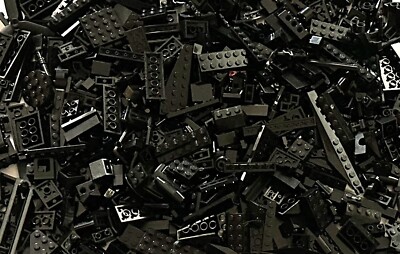Bulk lot of 100 BLACK LEGO Specialty Pieces Bricks Plates Slopes Studs ...