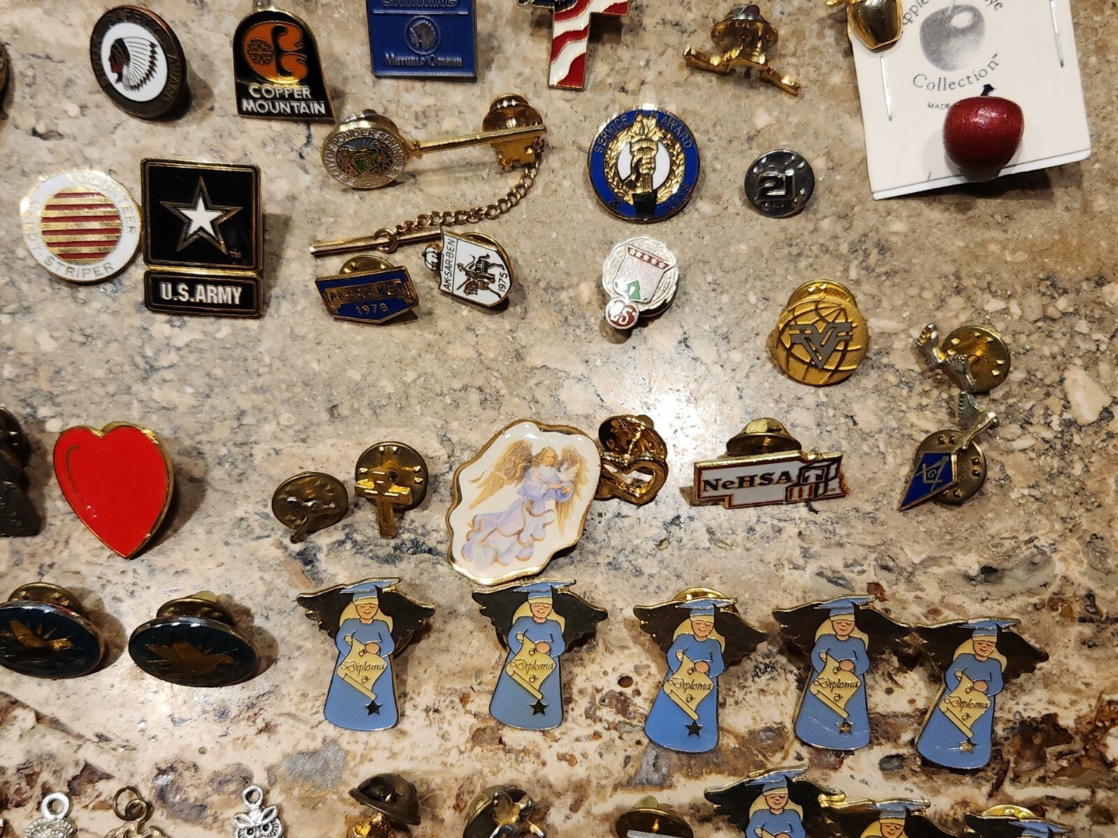 Vintage Mixed Lot Jewelry: Pins Charms Silver, Sterling, Gold Tone ...