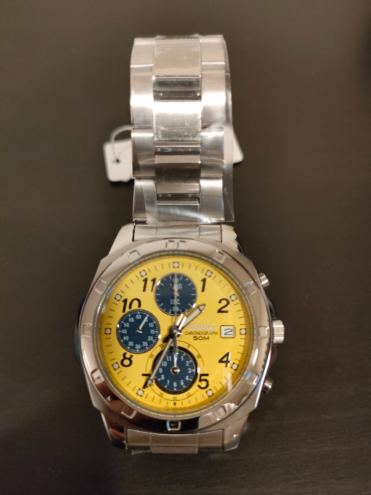 SEIKO SND409 Yellow × Navy Chronograph Quartz Men's Watch 4954628004932 ...