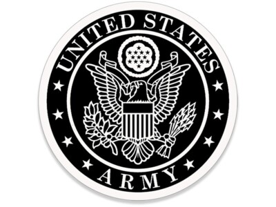 3 inch Black & White Round US Army Eagle Seal Sticker (logo vet decal ...